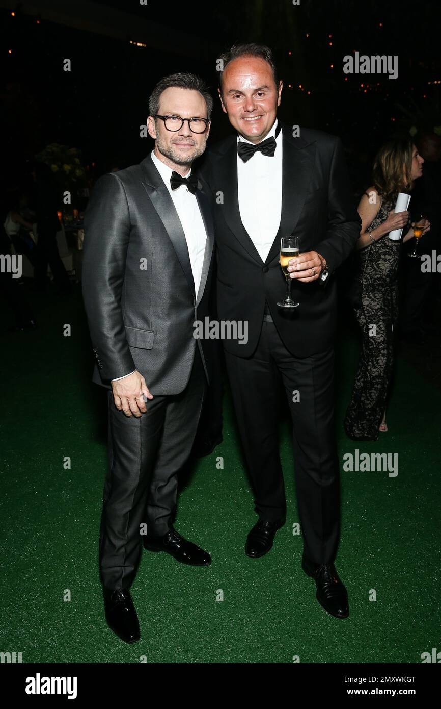 Ferrari President and owner Matteo Lunelli, right, and Christian Slater ...