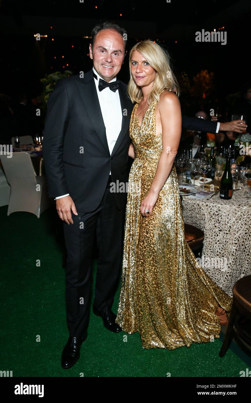 Ferrari President and owner Matteo Lunelli, left, and Claire Danes ...