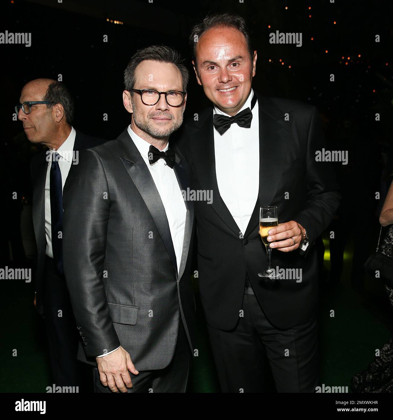 Ferrari President and owner Matteo Lunelli, right, and Christian Slater ...