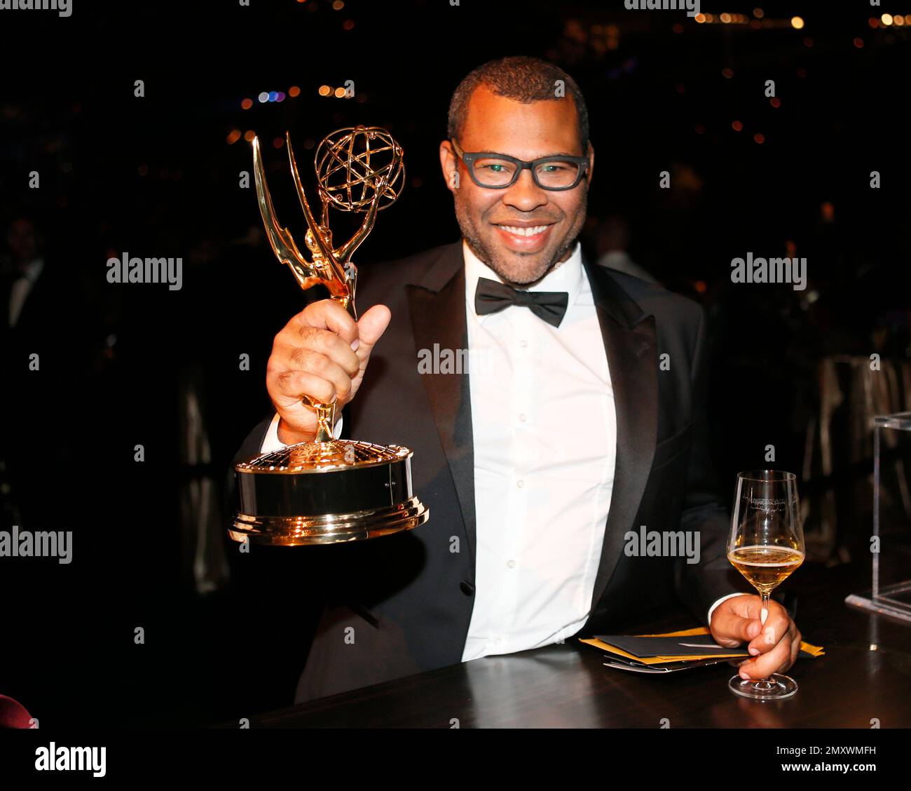 EXCLUSIVE - Jordan Peele poses with the award for outstanding variety ...