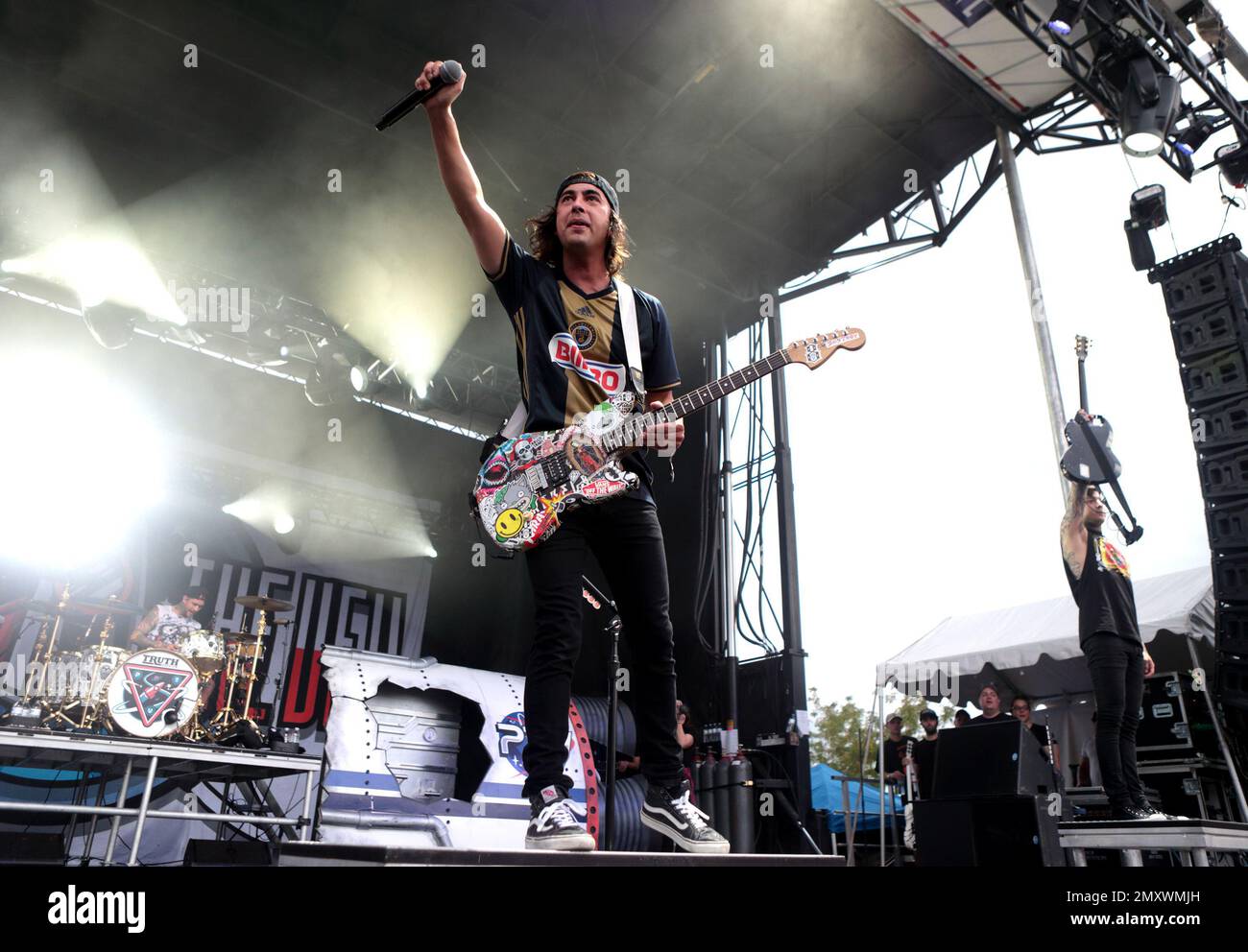 Vic Fuentes of the band Pierce the Veil performs in concert during Day ...