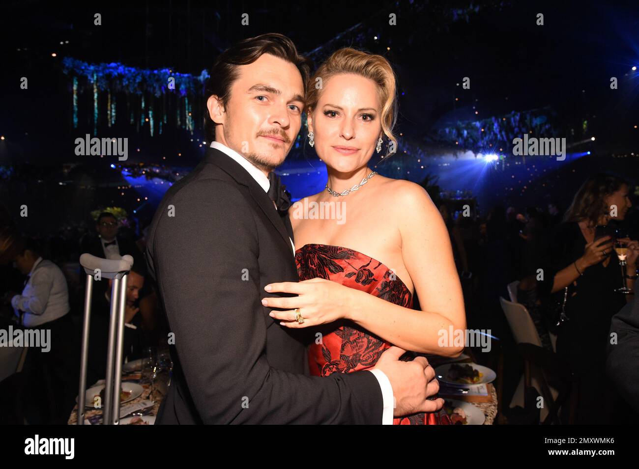 Rupert Friend, left, and Aimee Mullins attend the Governors Ball for ...
