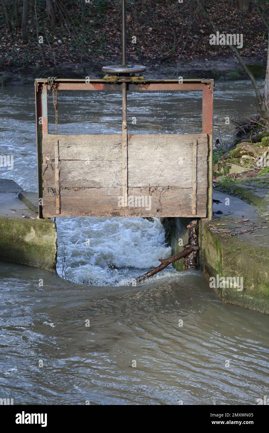 manual Weir for Flood control Stock Photo - Alamy