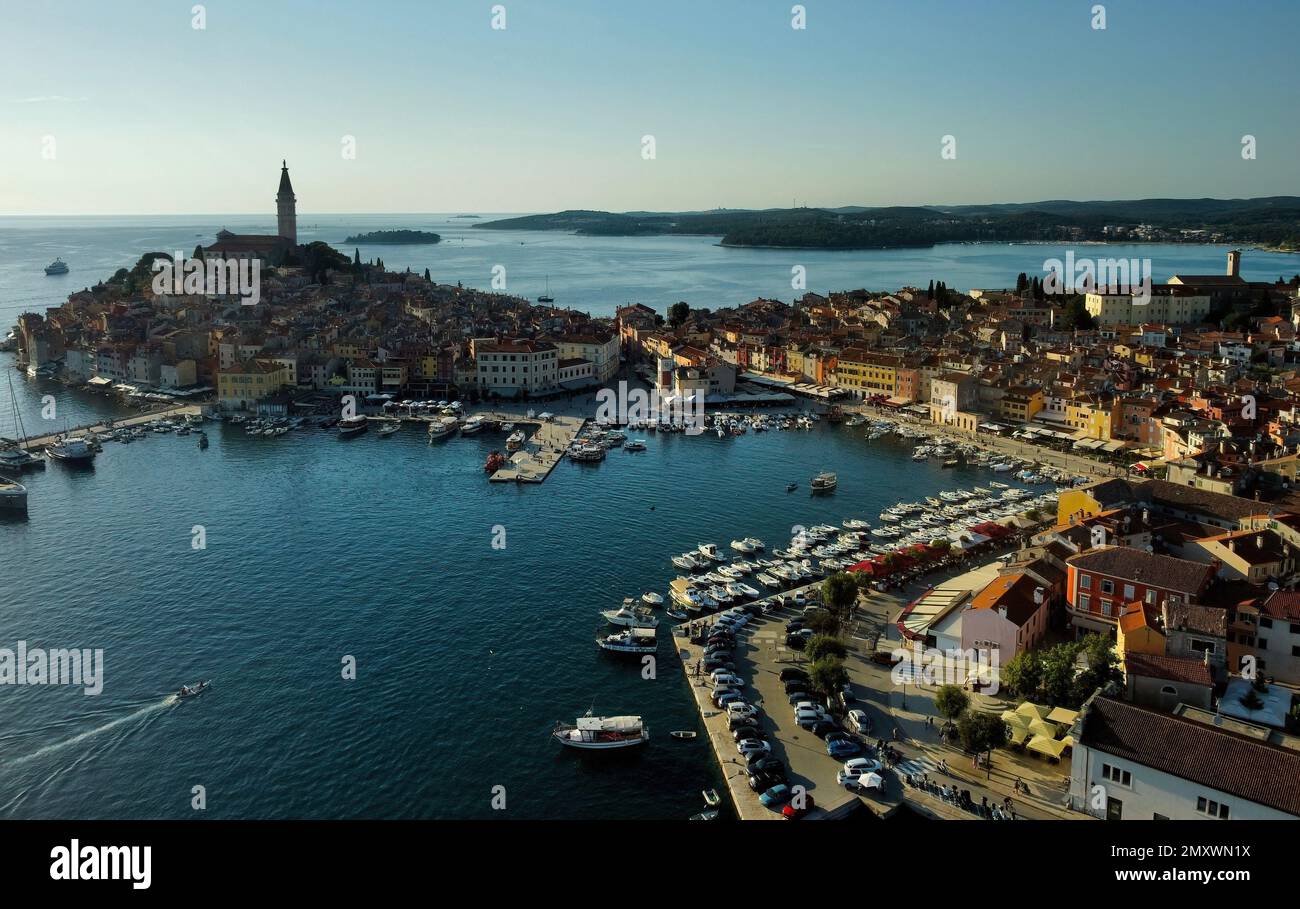 The town of Rovinj, famous tourist destination in the Istria region of ...