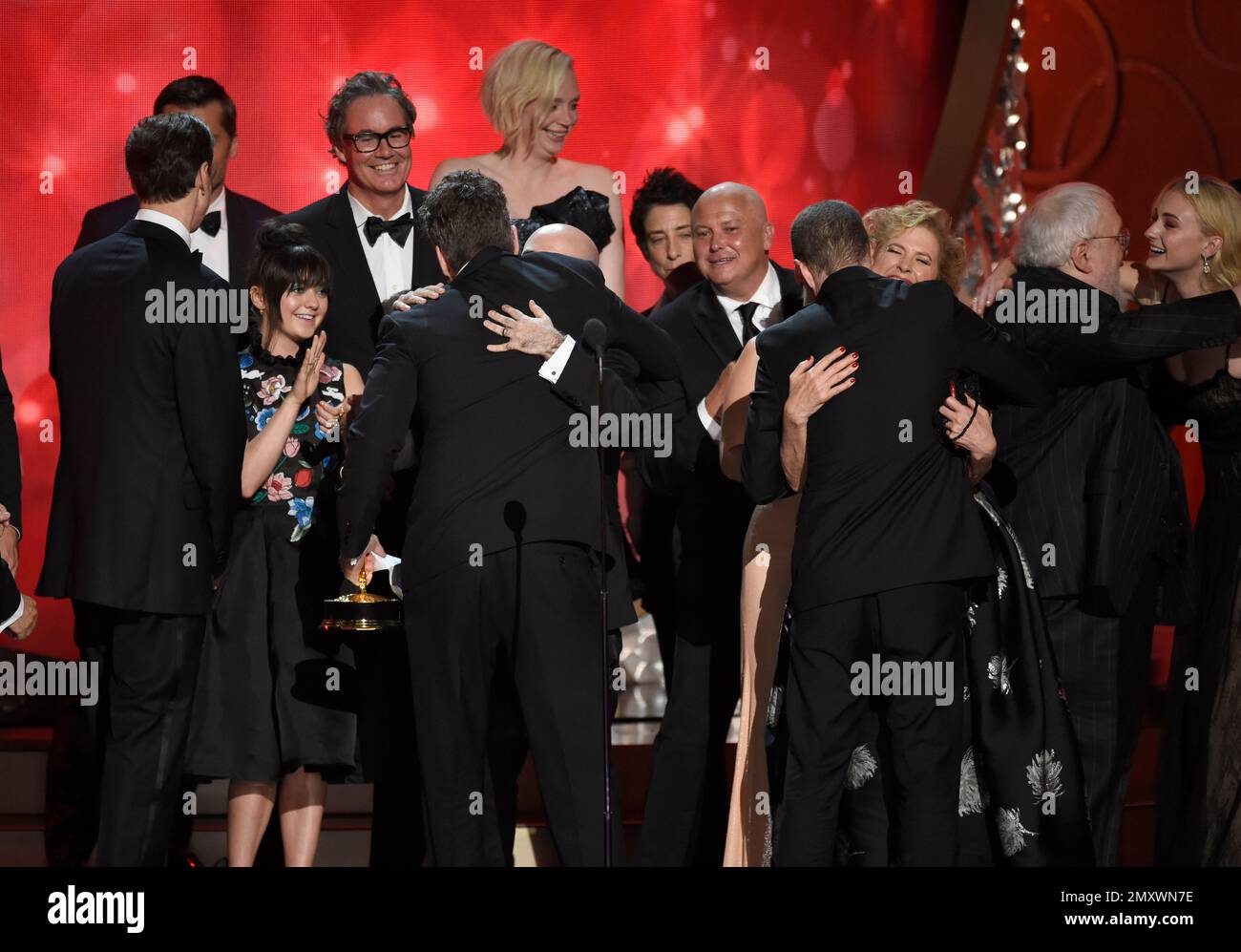 The cast and crew from “Game of Thrones” accept the award for ...