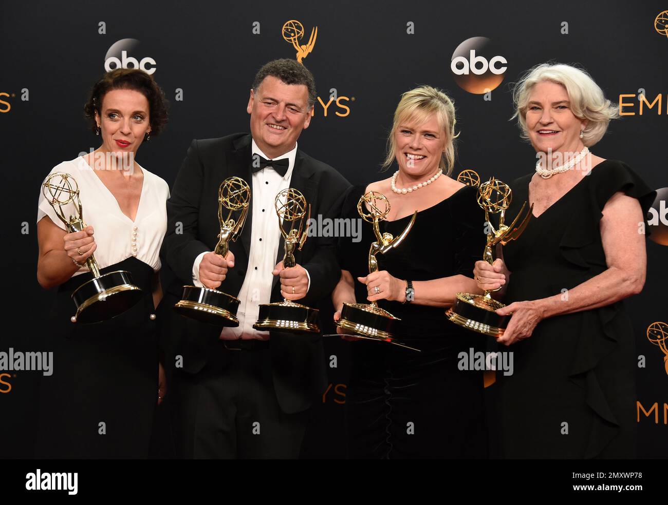 Amanda Abbington, from left, Steven Moffat, Sue Vertue, and Rebecca ...
