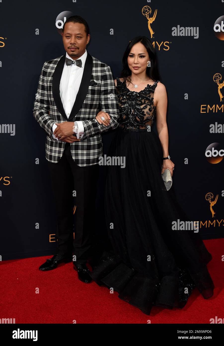 Terrence Howard, left, and Miranda Pak arrive at the 68th Primetime ...