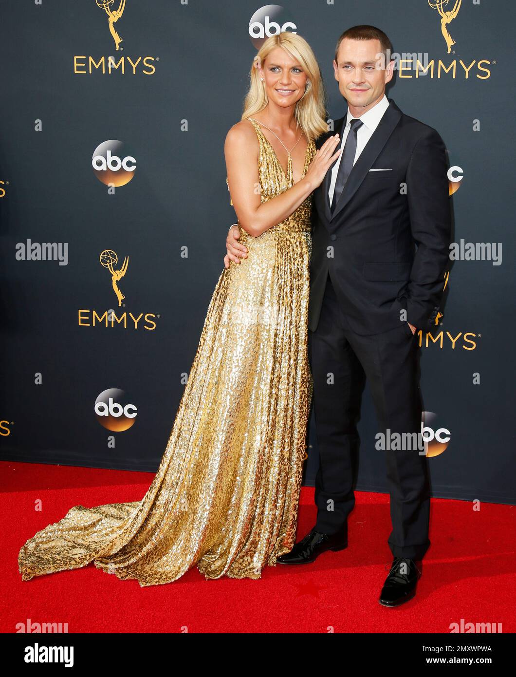 Claire Danes, left, and Hugh Dancy arrive at the 68th Primetime Emmy ...
