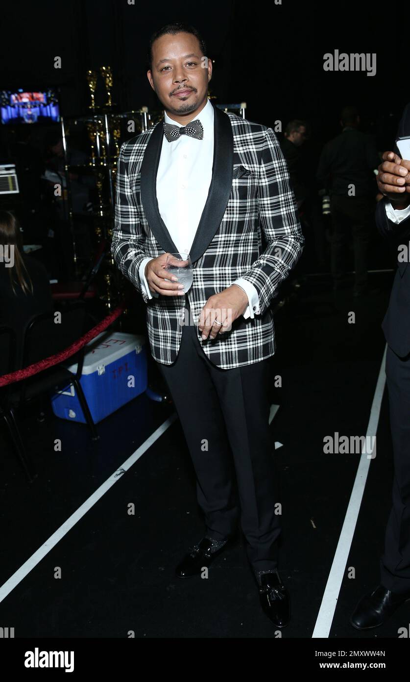 Terrence Howard poses backstage at the 68th Primetime Emmy Awards on ...