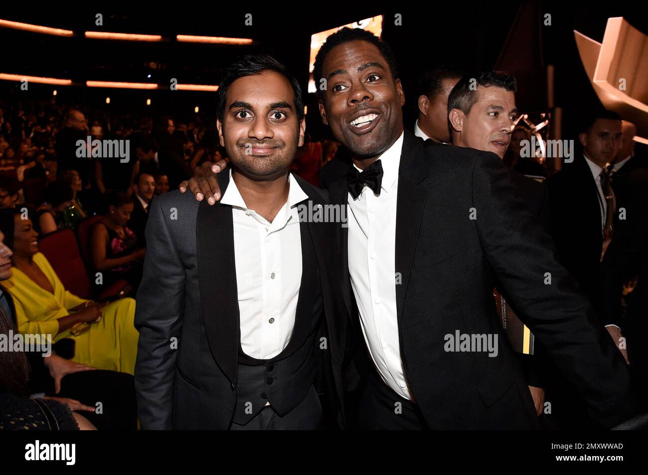EXCLUSIVE - Comedians Aziz Ansari, left, and Chris Rock pose in the ...