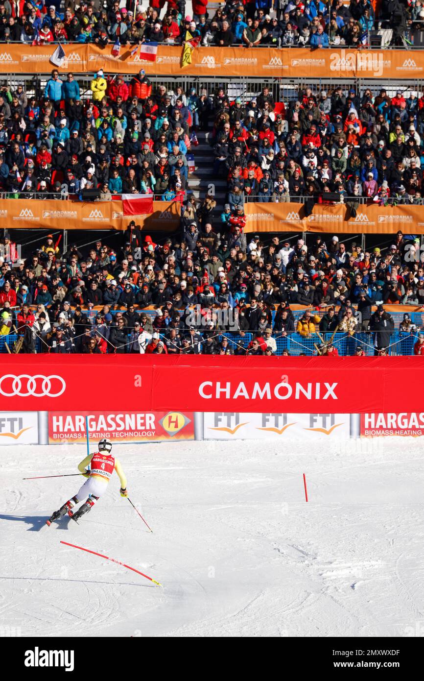 Germany's Linus Strasser speeds down the course during an alpine ski ...