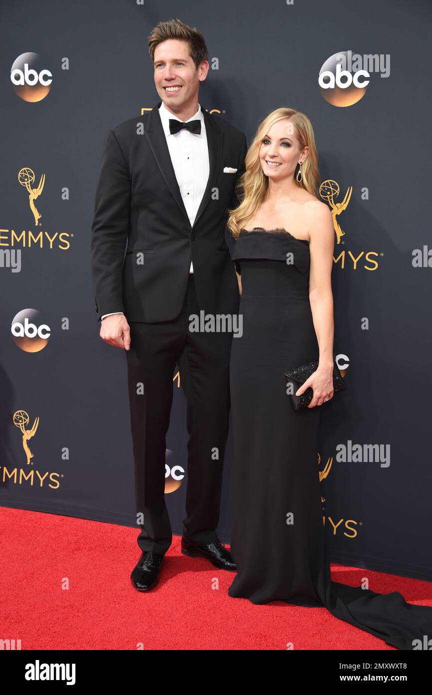 James Cannon, left, and Joanne Froggatt arrive at the 68th Primetime ...