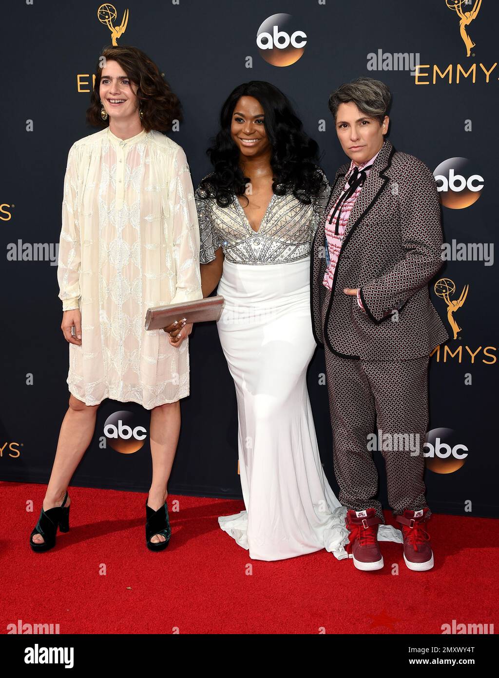 Gaby Hoffmann, from left, Alexandra Grey, and Jill Soloway arrive at ...