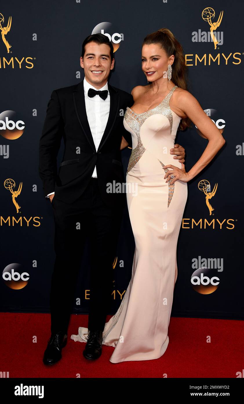 Manolo Gonzalez-Ripoll Vergara, left, and Sofia Vergara arrive at the ...