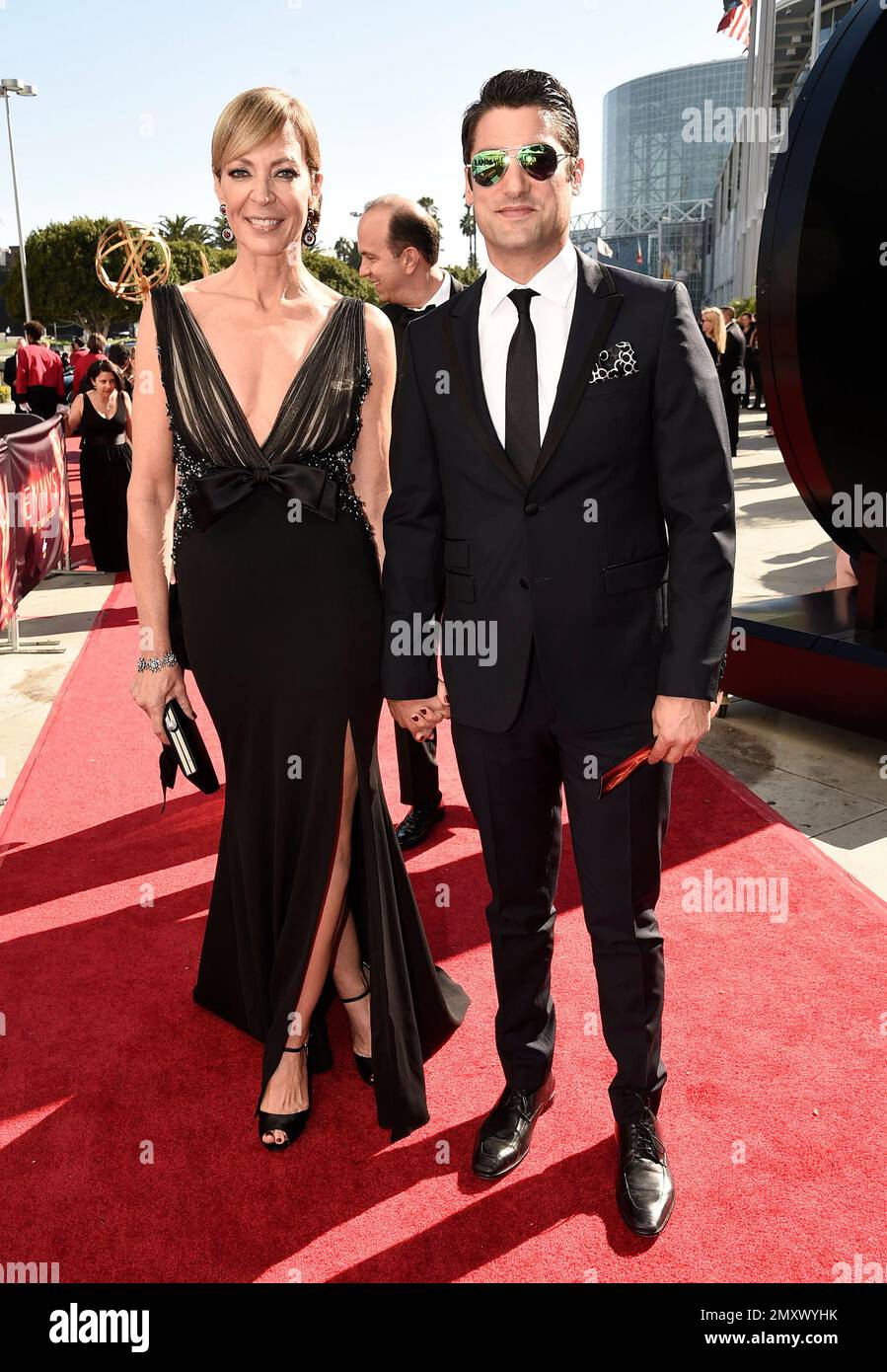 EXCLUSIVE - Allison Janney, left, and Philip Joncas arrive at the 68th ...