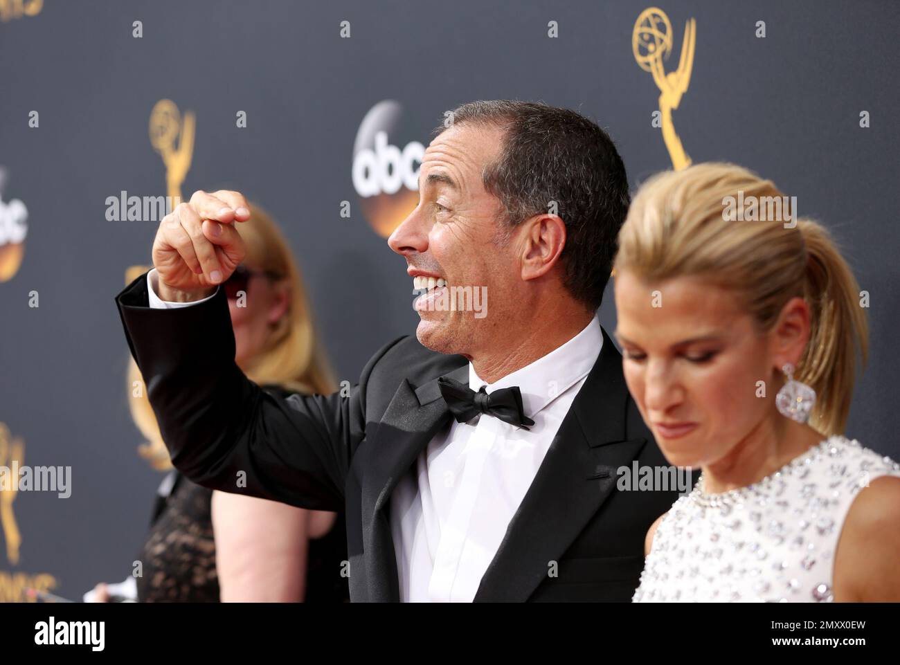 Jerry Seinfeld, left and Jessica Seinfeld arrive at the 68th Primetime ...