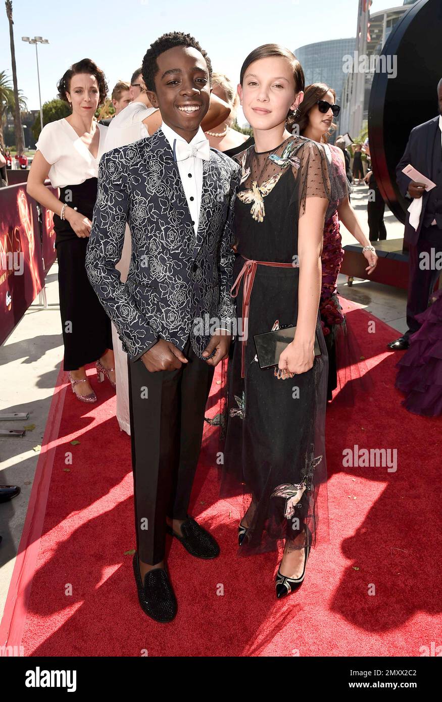 EXCLUSIVE - Caleb McLaughlin, left, and Millie Bobby Brown arrive at ...