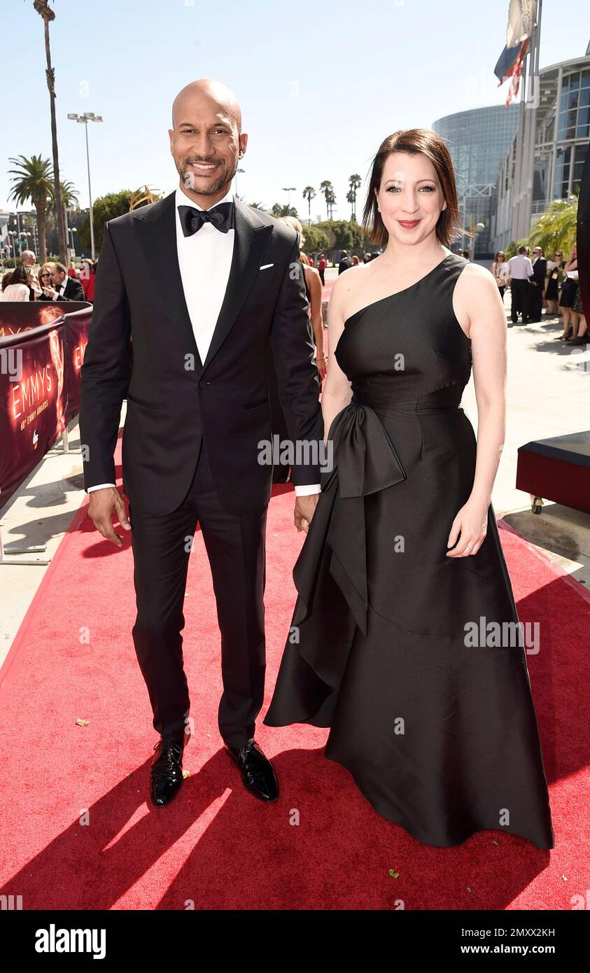 EXCLUSIVE - Keegan-Michael Key, left, and Elisa Pugliese arrive at the ...