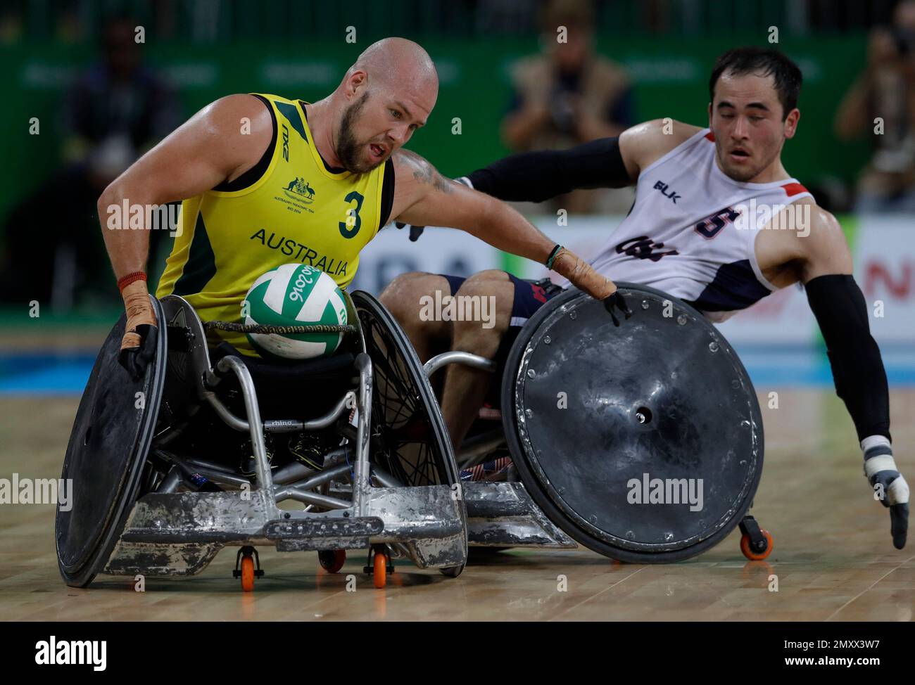 Australia's Ryley Batt fights for the ball with United States' Chuck ...
