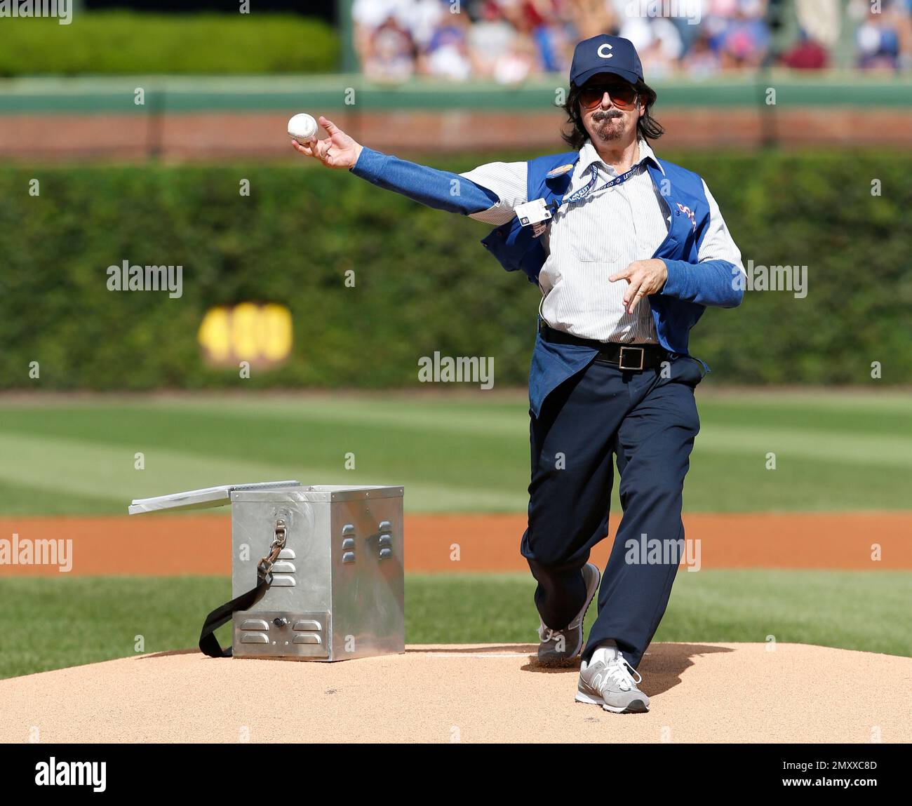 Stephen Colbert, playing the role of Wrigley Field hot dog vendor Donny ...