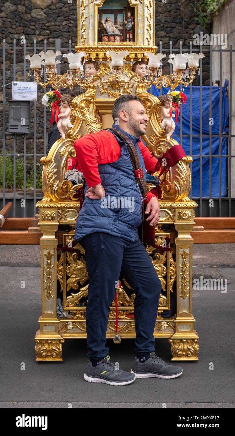 The Festa di Sant'Alfio takes place in early May in the Sicilian town ...