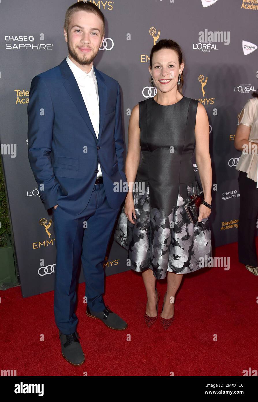 Connor Jessup, left, and Lili Taylor arrive at the Performers Nominee ...