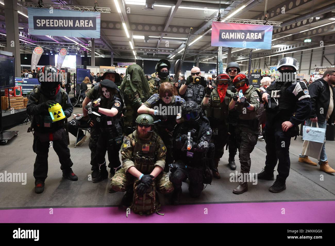 Erfurt, Germany. 04th Feb, 2023. Visitors pose dressed as military ...