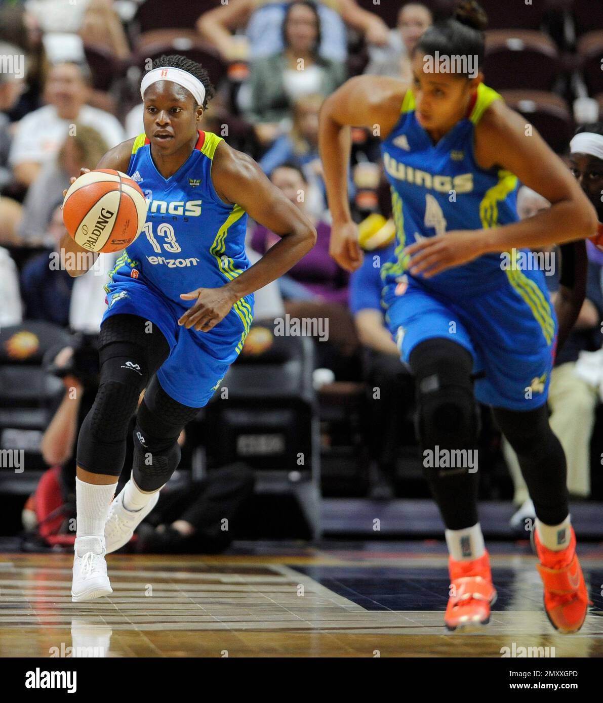 Dallas Wings’s Karima Christmas during the first half of a WNBA ...