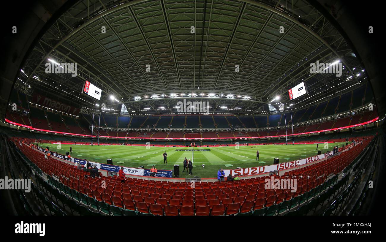 A general view inside the stadium before the game between Wales’ and ...
