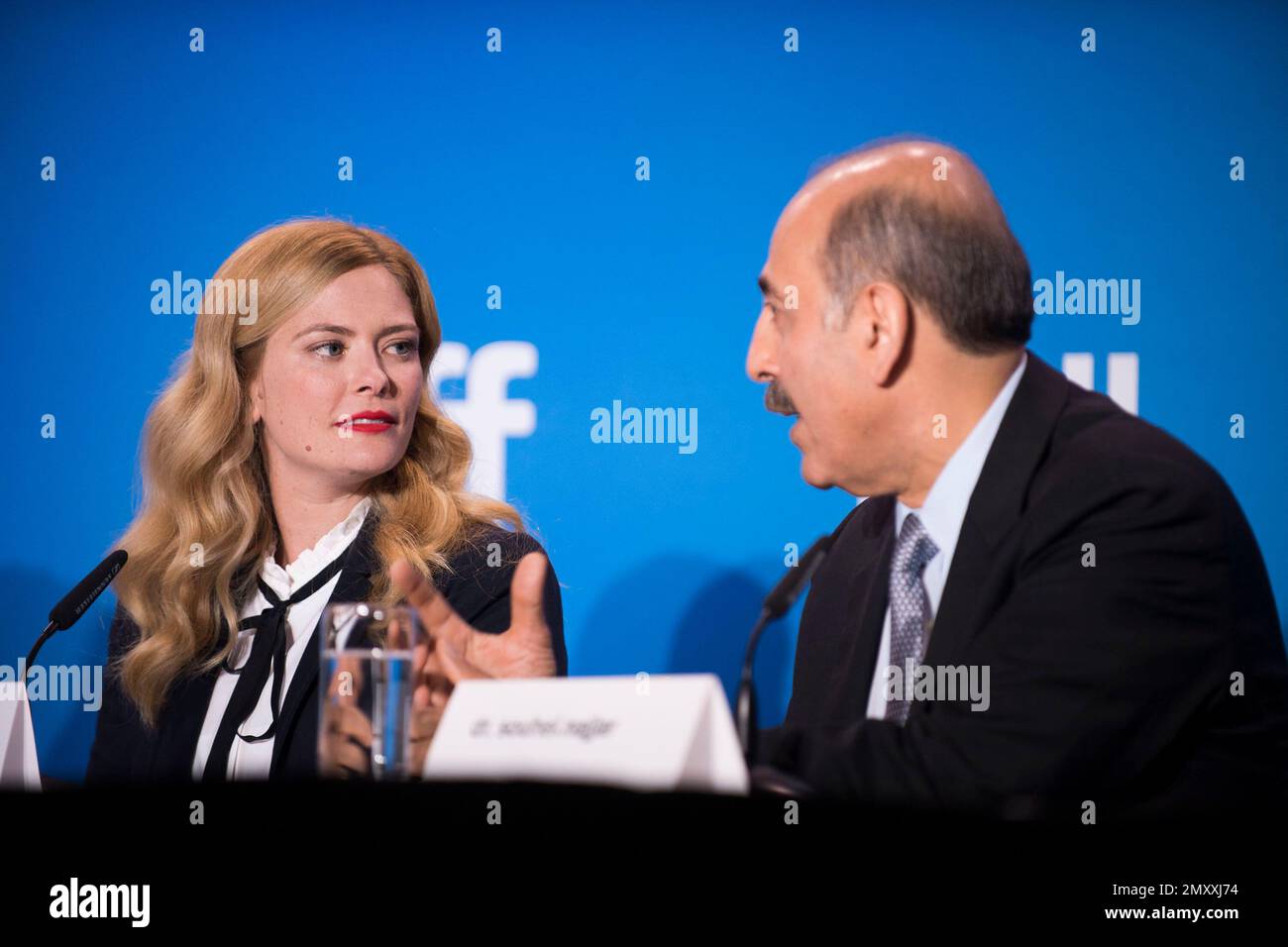Susannah Cahalan, left, and Dr. Souhel Najjar attend the press ...