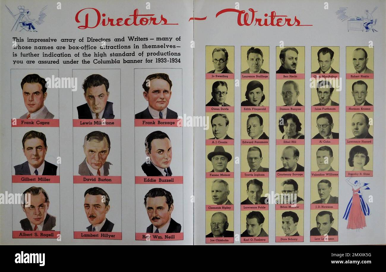 Promotional Artwork of Directors (including FRANK CAPRA FRANK BORZAGE ...