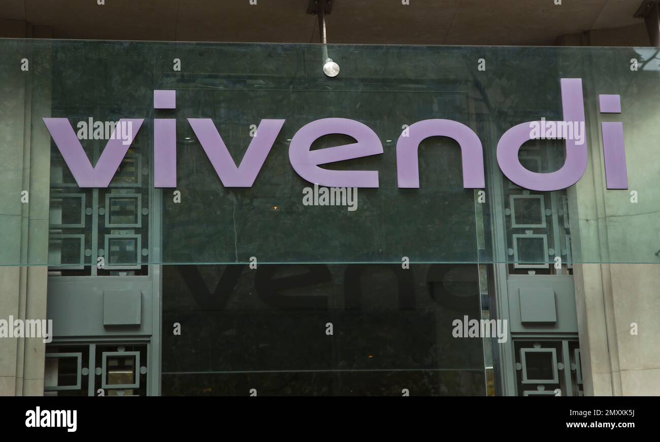 The logo is pictures of the French media company Vivendi S.A. in Paris ...