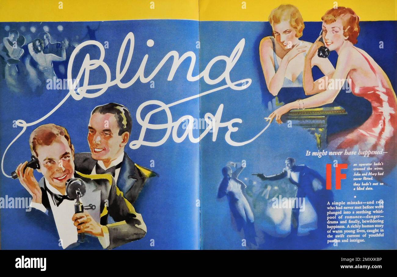Promotional Artwork for BLIND DATE (released in 1934 with ANN SOTHERN and NEIL HAMILTON director ...