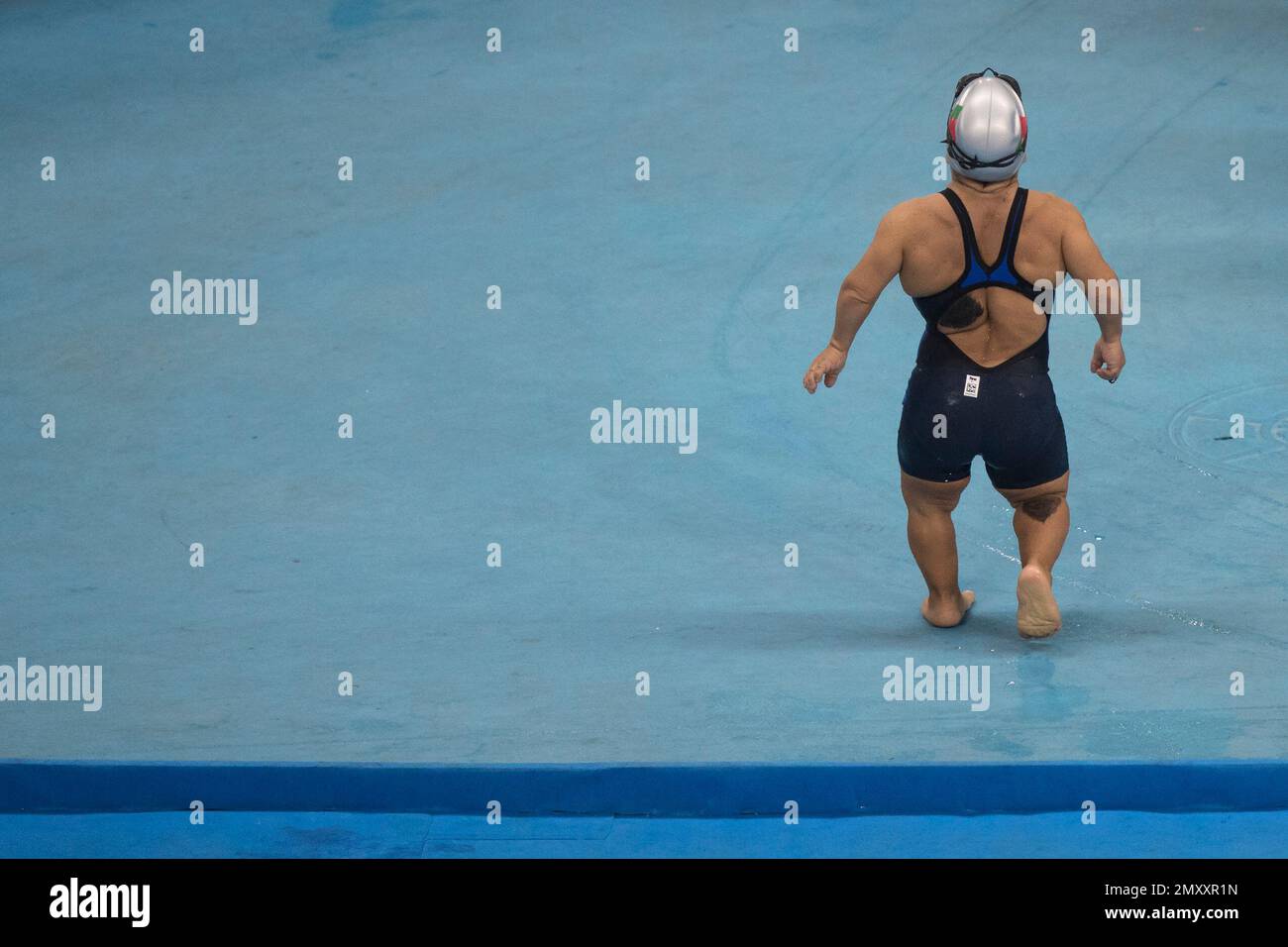 Portugal's Simone Fragoso walks out of the swimming pool after ...