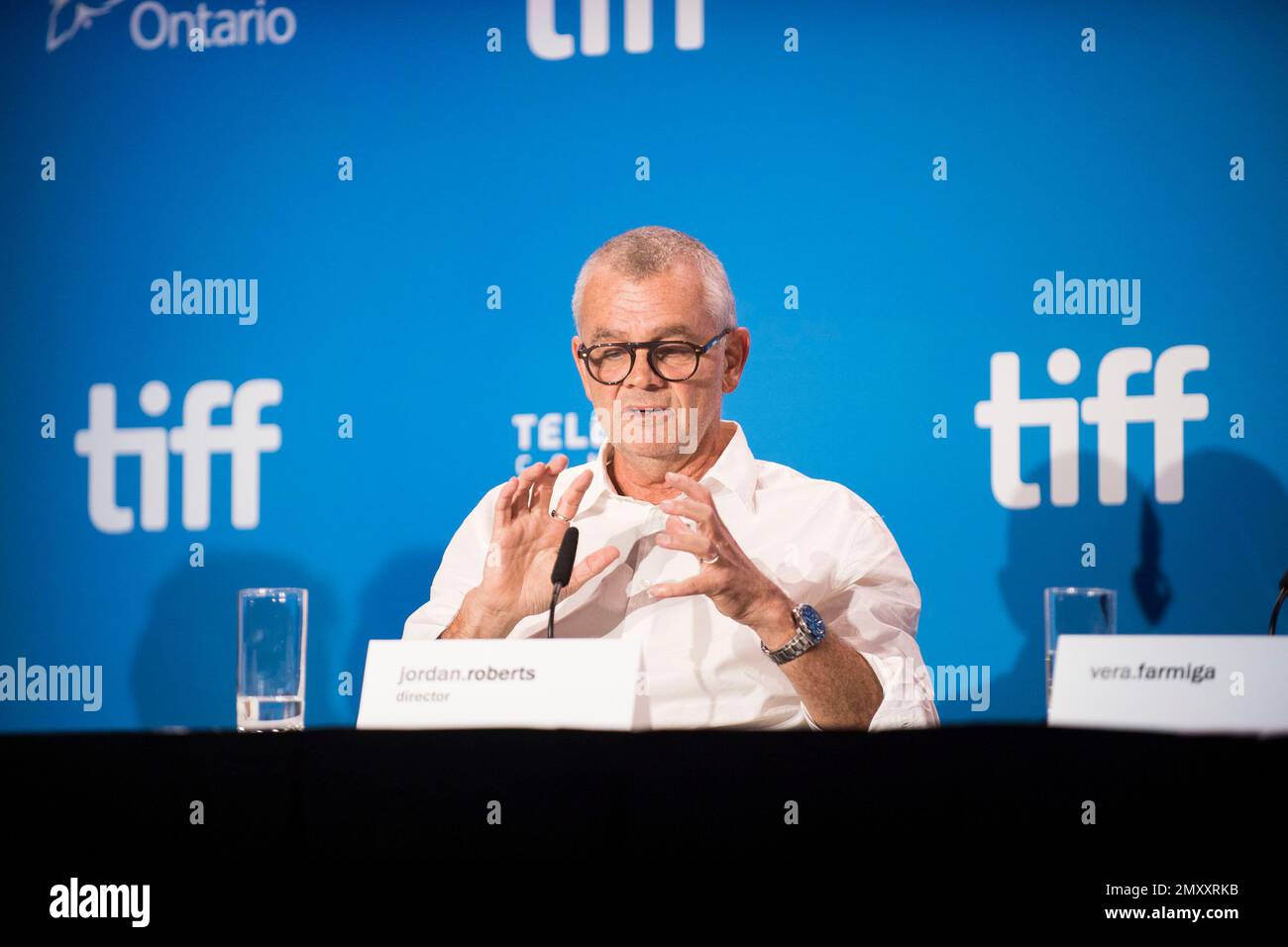 Director Jordan Roberts speaks during the “Burn Your Maps” press ...