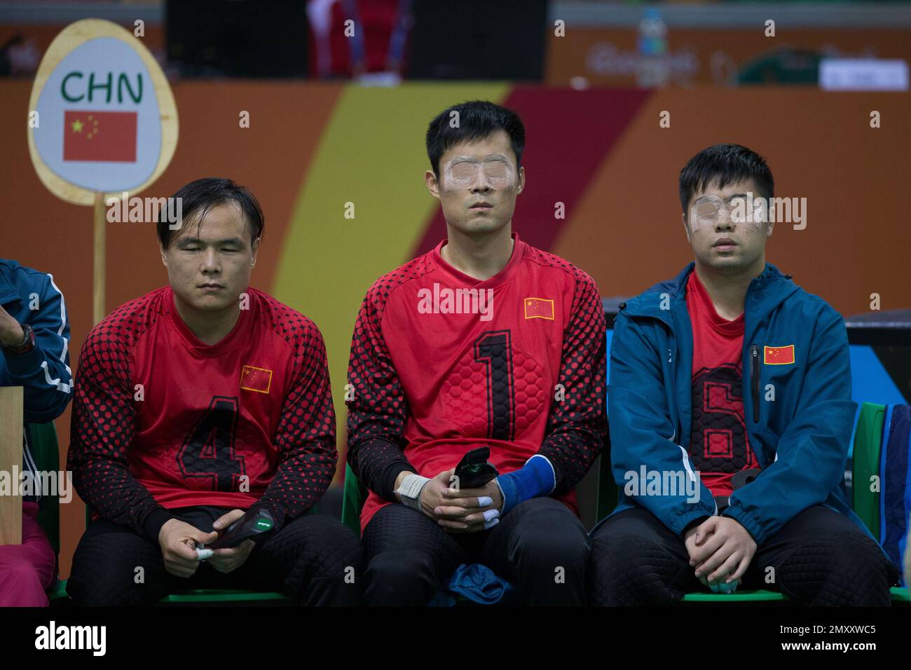 In this Friday, Sept. 9, 2016 photo, China athletes listen to the men's ...