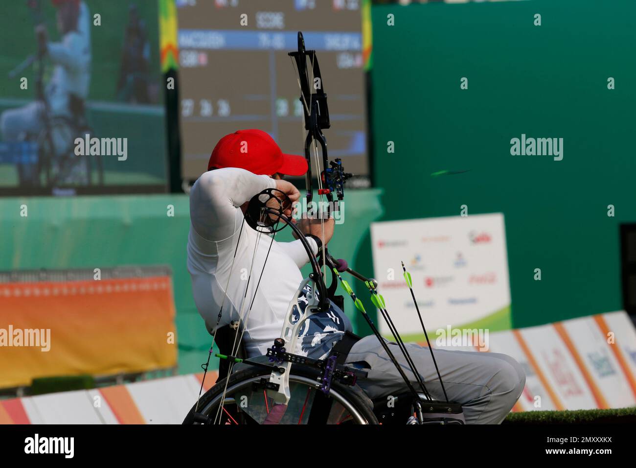 Britain's Nathan MacQueen competes in the individual compound-open ...