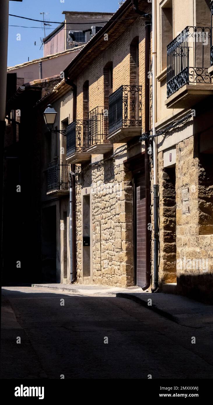 A vertical shot of a typical residential stone buildings at a medieval ...