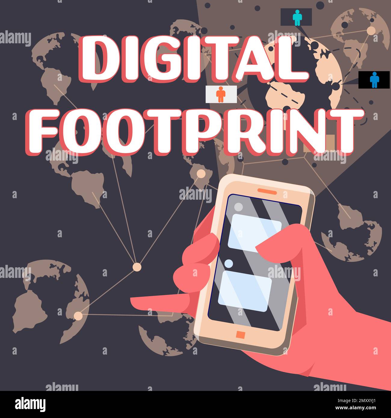 Handwriting text Digital Footprint, Concept meaning uses digital ...