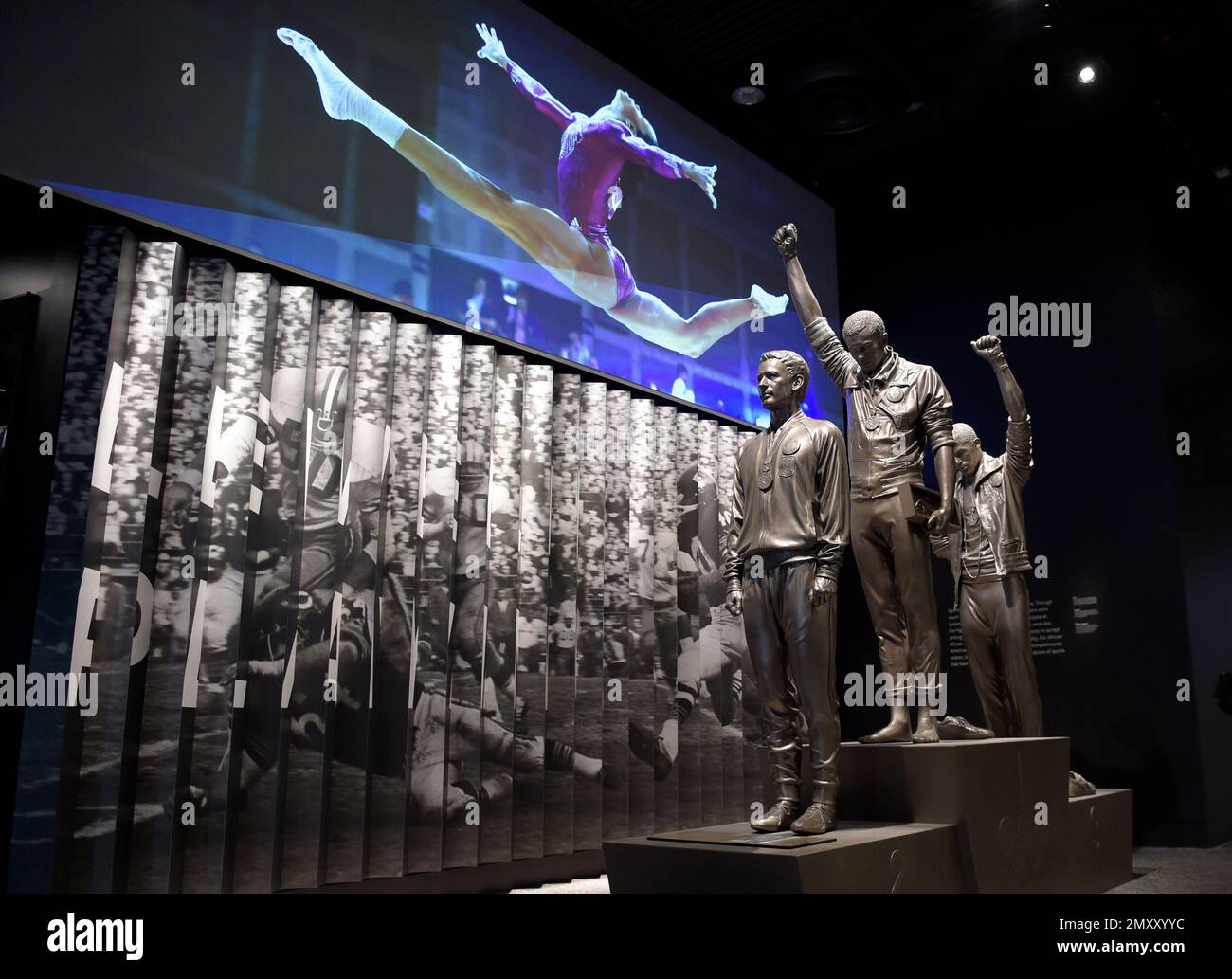 A statue of the 1968 Olympics Black Power salute is on display at the ...