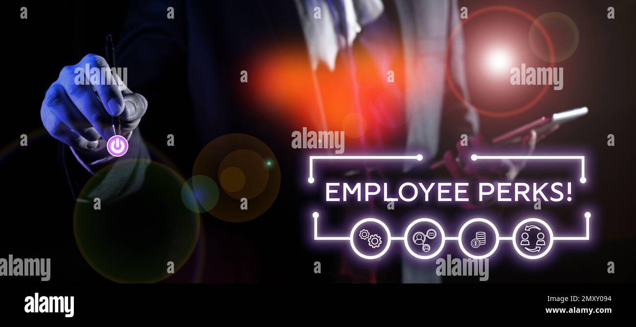 Handwriting text Employee Perks, Word Written on Worker Benefits ...