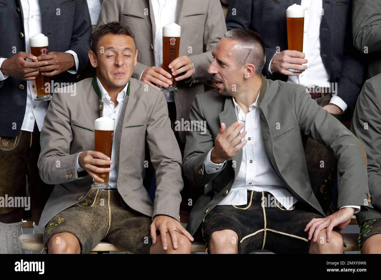 Bayern's Rafinha, left, and Franck Ribery are wearing traditional ...