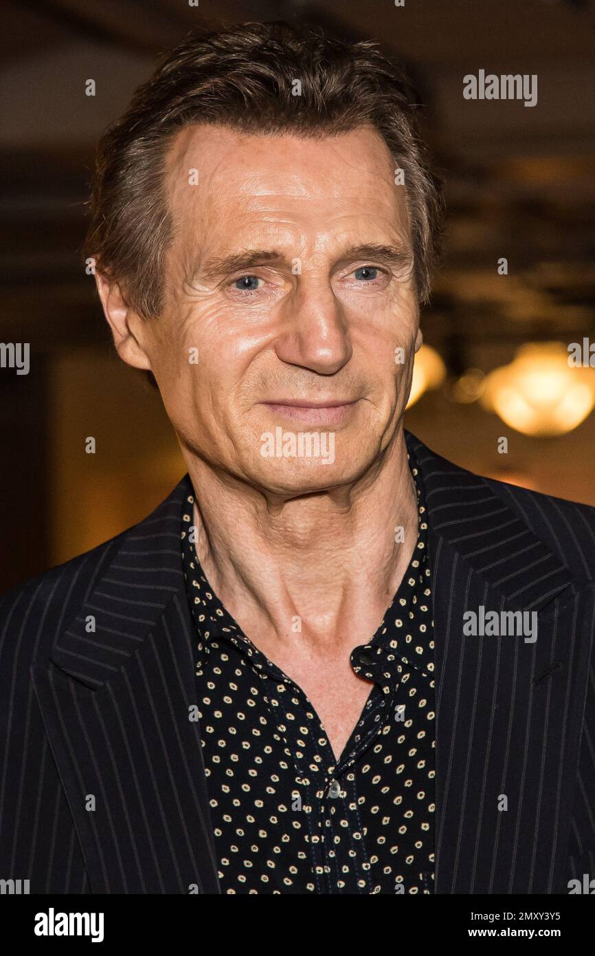 Actor Liam Neeson poses for photographers upon arrival at the premiere ...