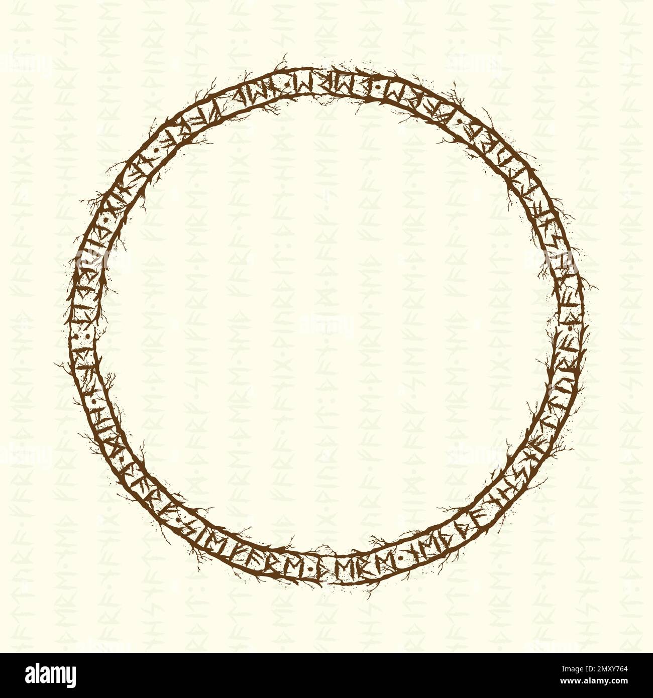 Tree branch runes circle frame Stock Vector Image & Art - Alamy