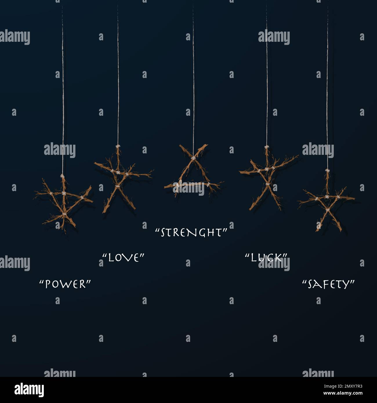 Tree branch witchcraft occult symbols Stock Vector Image & Art - Alamy