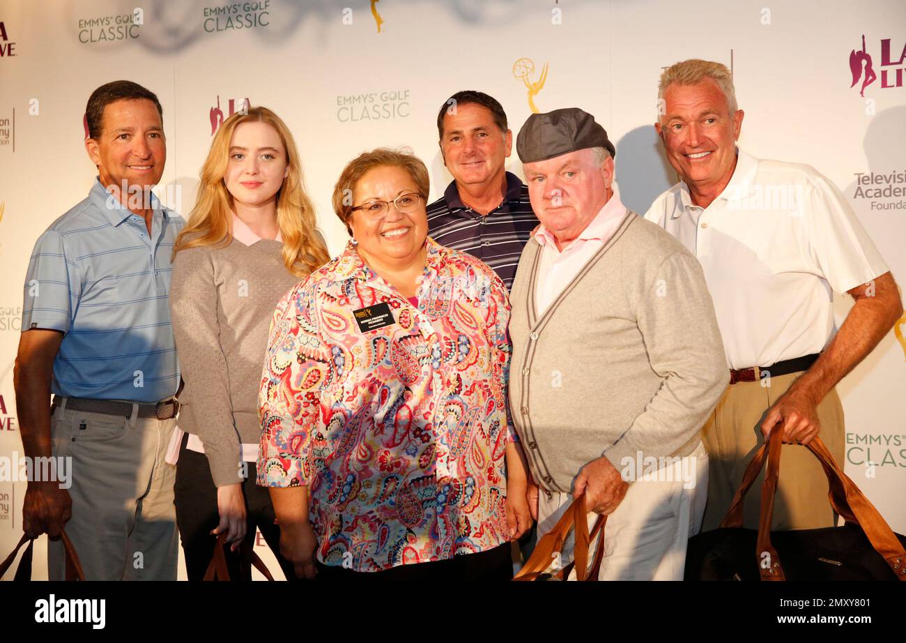Television Academy Chairman Bruce Rosenblum, from left, Kathryn Newton ...