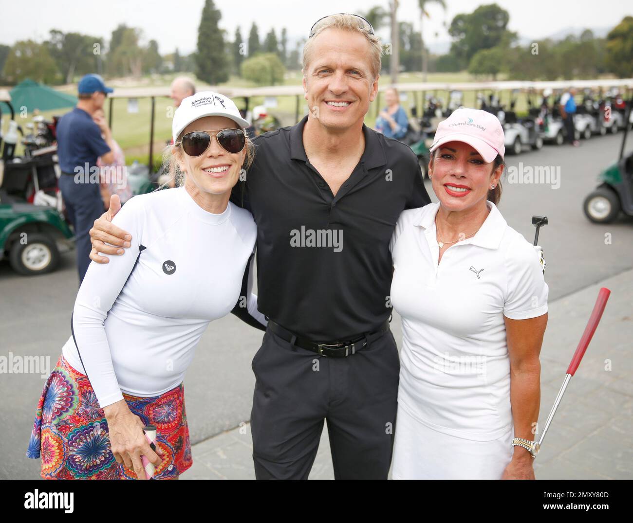 Mary Hart, from left, Patrick Fabian, and Vivienne Herold attend the ...