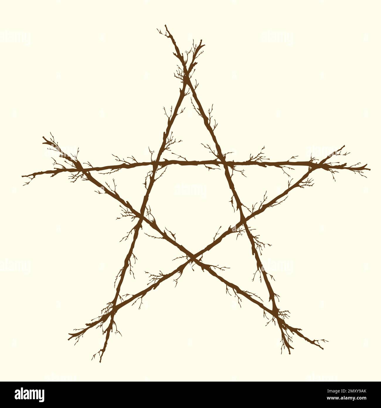 Tree branch line star symbol Stock Vector Image & Art - Alamy