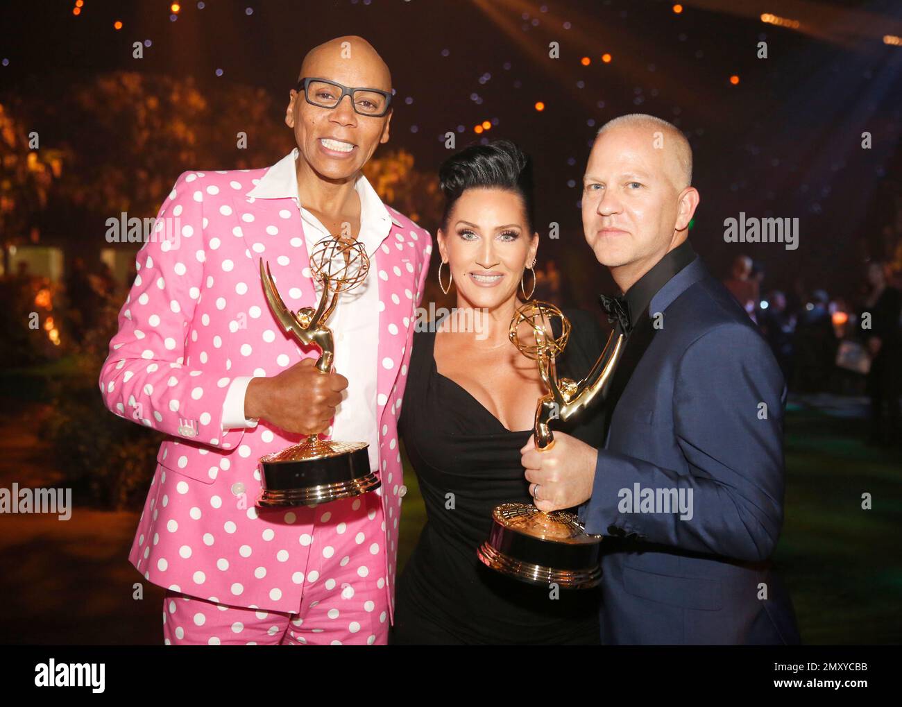 RuPaul Charles, from left, winner of the award for outstanding host for ...
