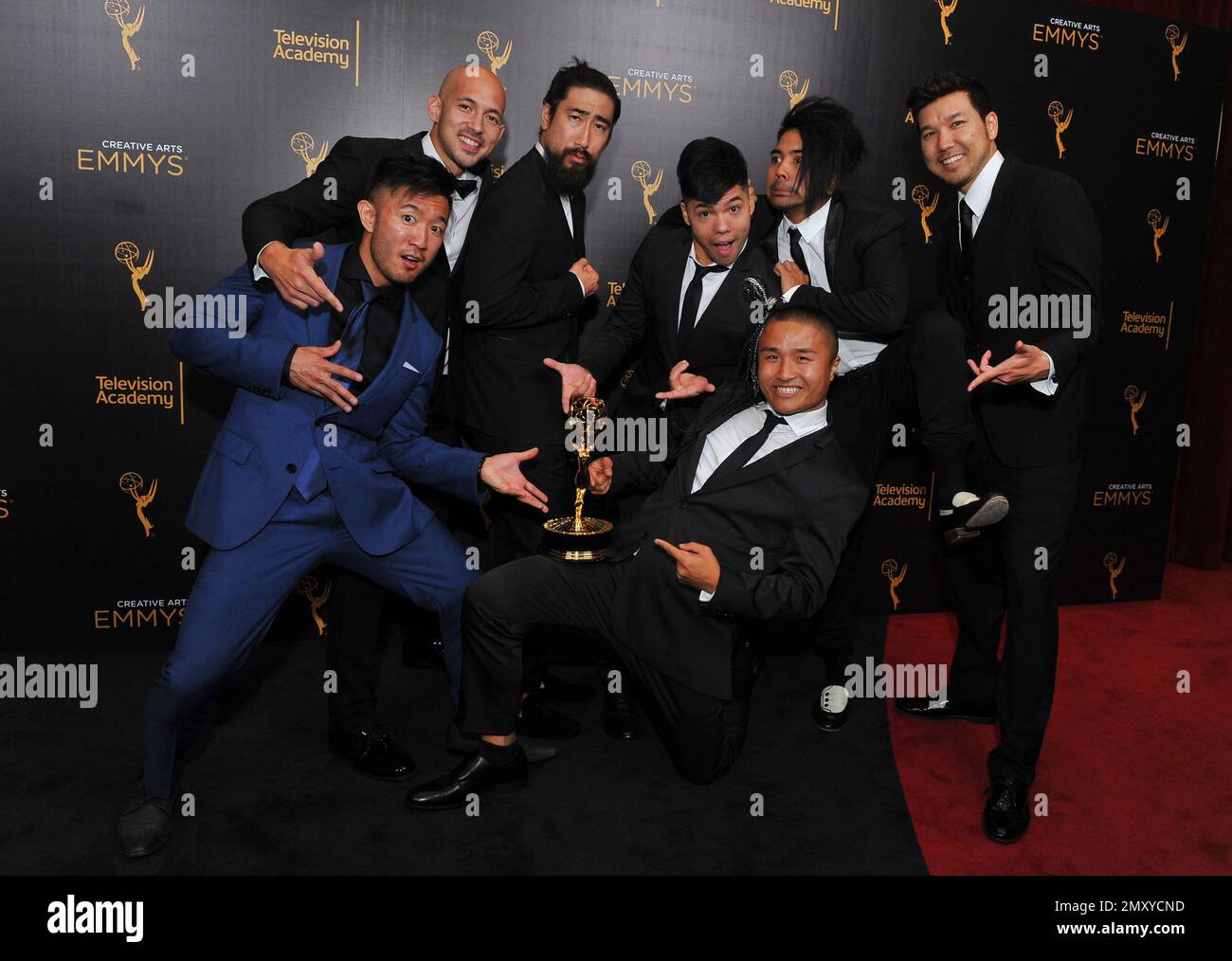 EXCLUSIVE - Quest Crew poses for a portrait with the award for ...